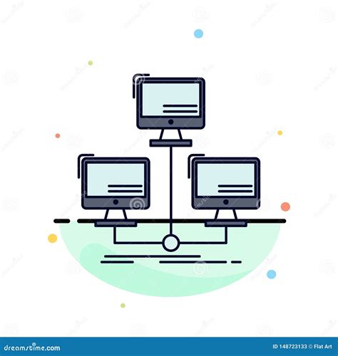 Database Distributed Connection Network Computer Flat Color Icon