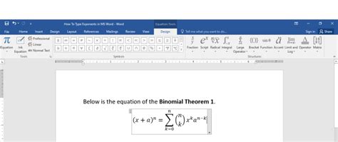 How To Type Exponents In MS Word OfficeBeginner
