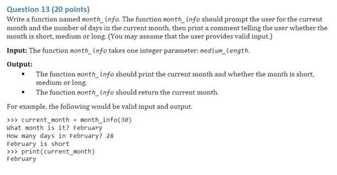 solved question 13 20 points write a function named