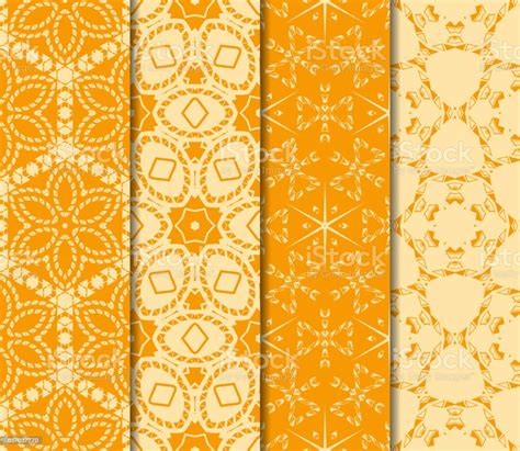 현대 기하학적 장식 꽃 스타일 4 아름 다운 완벽 한 패턴의 설정 벡터 일러스트 레이 션 디자인 인테리어 패션 산업 선물 상자 현대 기하학적 장식 꽃 스타일 4 아름 다운 완벽 한 패턴의 설정 벡터 일러스트 레이 션 디자인 인테리어 패션 산업 선물 상자