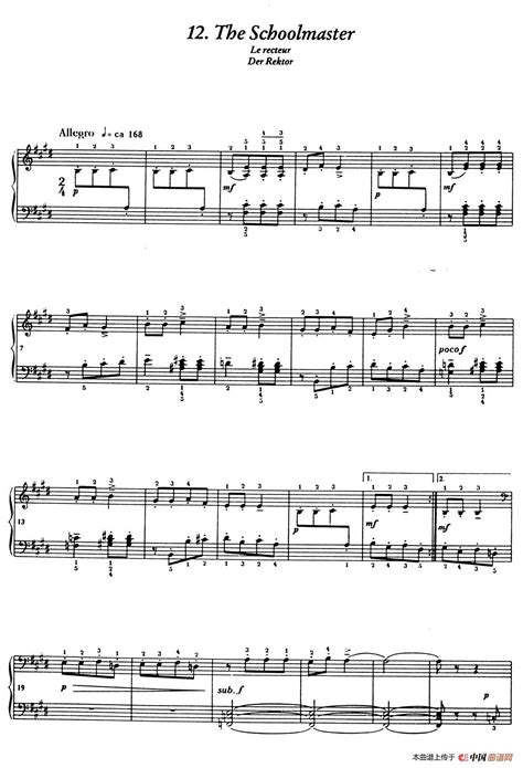 12 Folk Melodies钢琴谱十二首民间曲调12 器乐乐谱 中国曲谱网