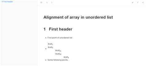 R Left Aligned Array In Unordered List Using Bookdown Stack Overflow
