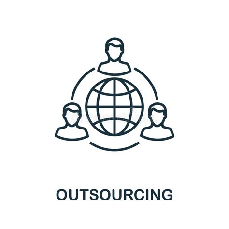 Outsourcing Outline Vector Icon Or Sign Stock Vector Illustration Of