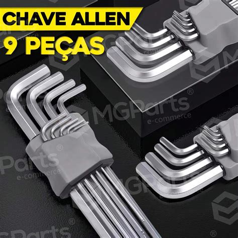 9 Piece Allen Key Set P Hexagonal Professional L Shape Chrome Vanadium Steel Reinforced Allen