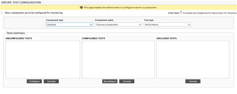 Component Specific Test Configuration