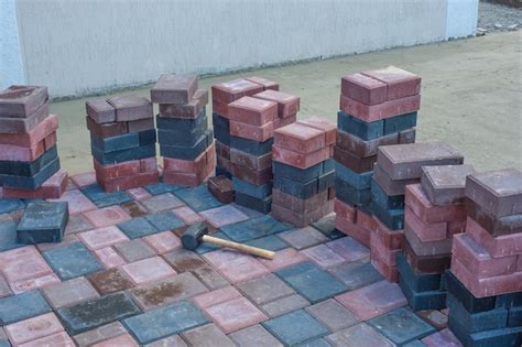 Premium Photo Paving Slabs Of Different Colors And ShapesTexture Of Different Colored