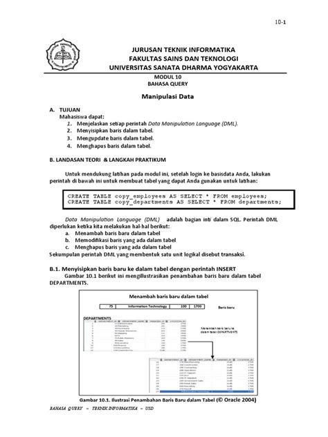 Modul 10 Bahasa Query Manipulasi Data Pdf