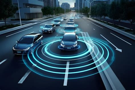 Premium Photo Connected Car Autonomous Vehicle Autonomous Car Vehicletovehicle V2v Communication