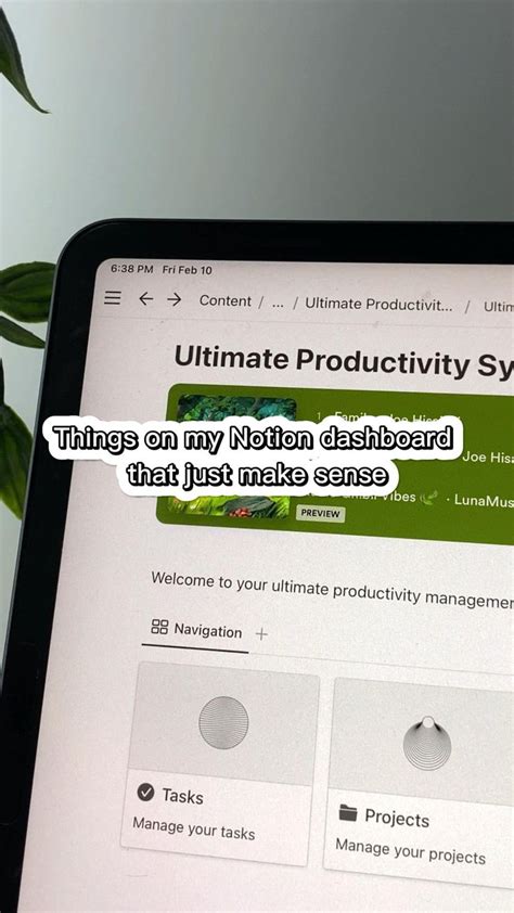 things on my notion dashboard that makes sense productivity