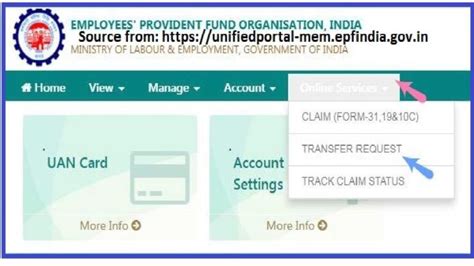 Transfer PF Amount From One Provident Fund Account To New PF Account