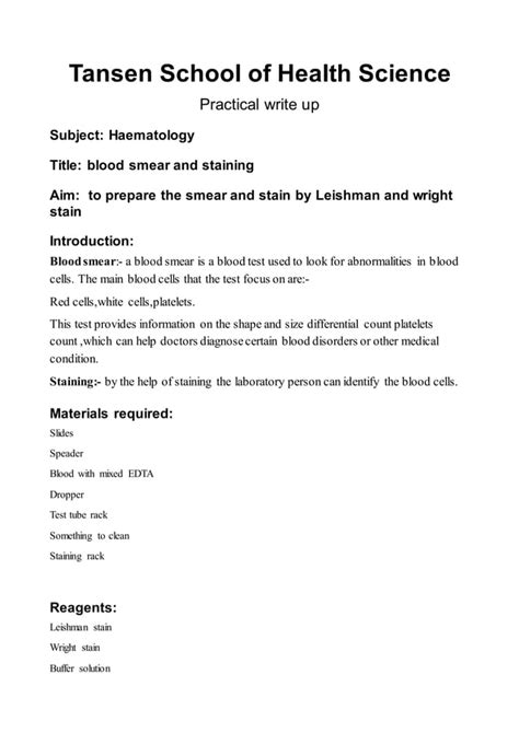 H006 Preparation Of Smear And Staining DOCX