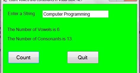 Free Programming Source Codes And Computer Programming Tutorials Consonants And Vowels In