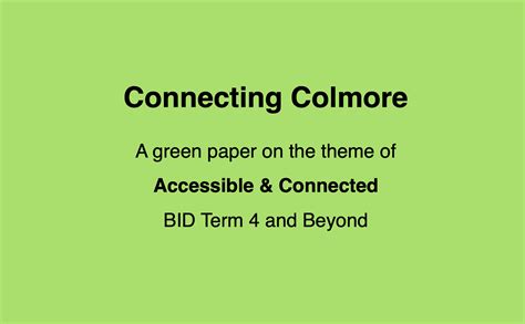 Connecting Colmore Green Paper Colmore Business District