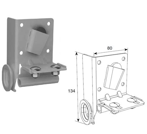 Нижний угловой кронштейн регулируемый DOORHAN DH25247/RAL9003 для ...