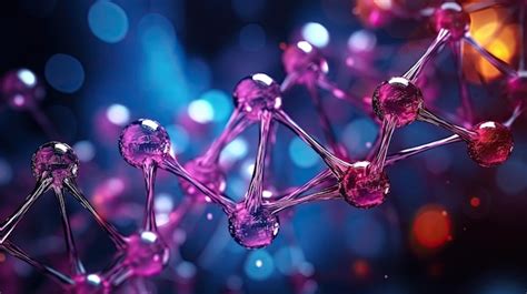 Abstract Molecular Structure With Colorful Spheres And Connections