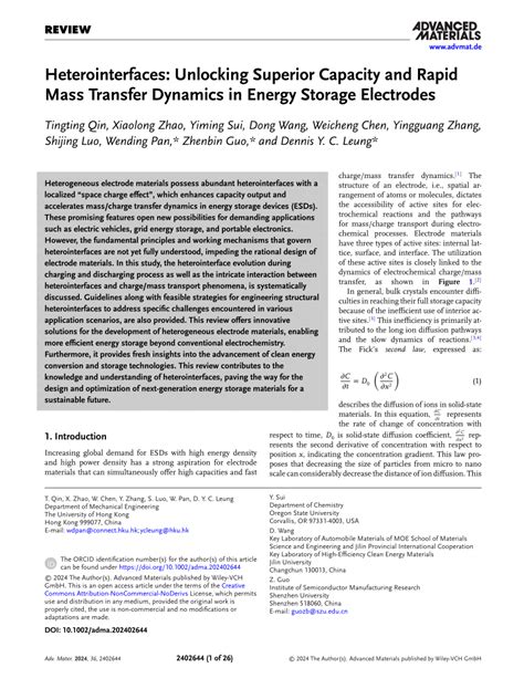 PDF Heterointerfaces Unlocking Superior Capacity And Rapid Mass Transfer Dynamics In Energy