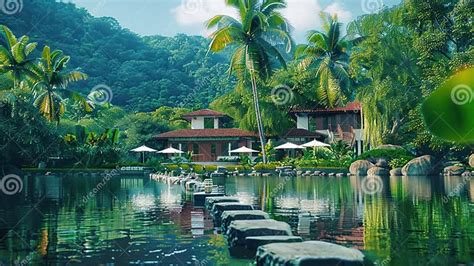 Exotic Lake View In Yanoda Hainan Rainforest Park Stunning Tropical Landscape In Sanya City
