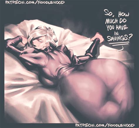 Rule 34 1female Aroodnoodle Ass Bed Big Ass Big Breasts Black Clothing Black Lipstick Braid