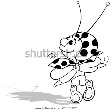 Drawing Flying Ladybug Back View Cartoon Stock Vector Royalty Free 2231513309 Shutterstock