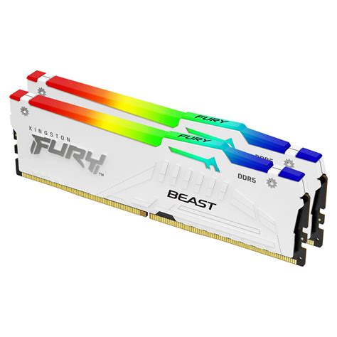 Memória Ddr5 Kingston Fury Beast Rgb 64gb 2x32gb 5600mhz White