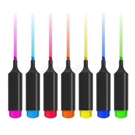 Realistic Multi Colored Markers On White Background Vector Eps 10