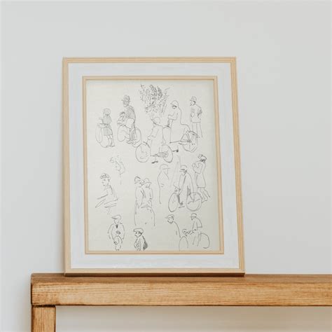 Vintage Poster Art Minimalist Black And White Art Antique Sketch