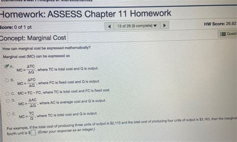 Solved Homework Assess Chapter 11 Homework Score 0 Of 1 Pt