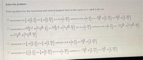 Solved Find Equations For The Horizontal And Vertical