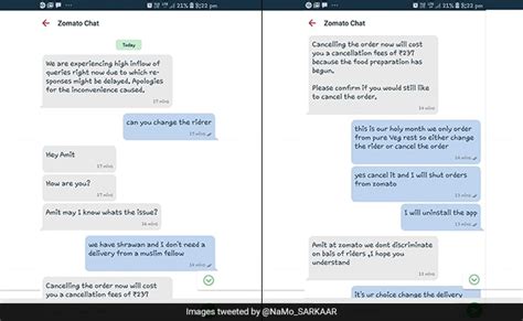Man Cancels Order Over Non Hindu Rider Zomatos Response Kills It
