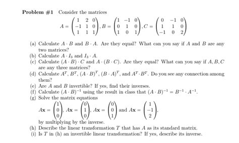 solved problem 1 consider the matrices 1 1 0 0 1 0 1 0 2