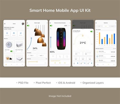 스마트 홈 모바일 앱 Ui 키트 프리미엄 Psd 파일 스마트 홈 모바일 앱 Ui 키트 프리미엄 Psd 파일