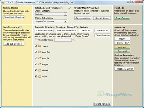structure folder generator screenshot and download at