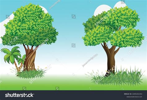 Tree Grass Design Eps Vector Stock Vector Royalty Free Shutterstock