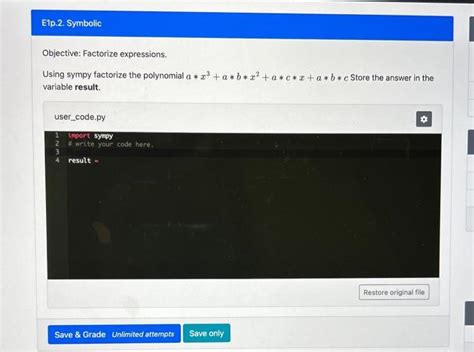 Solved Objective Factorize Expressions Using Sympy