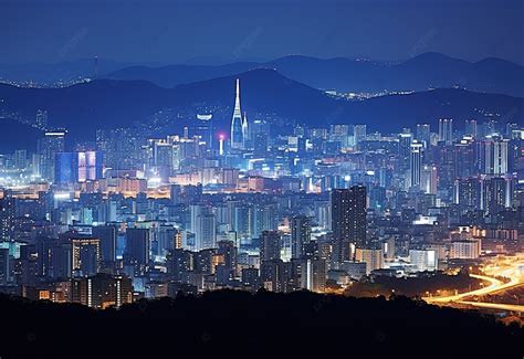 많은 조명과 언덕이 있는 도시 스카이라인 가로등 감옥 건축학 배경 일러스트 및 사진 무료 다운로드 Pngtree