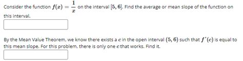 solved consider the function f x 1x ﻿on the interval 5 6