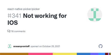not working for ios · issue 341 · react native picker picker · github