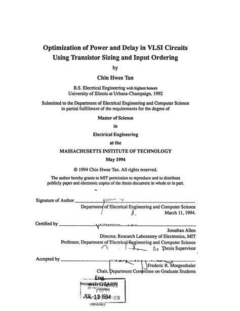Optimization Of Power And Delay In Vlsi Circuits By