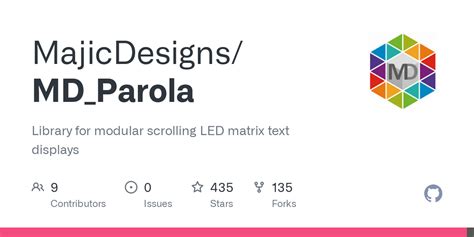 GitHub MajicDesigns MD Parola Library For Modular Scrolling LED