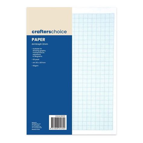 Crafters Choice A4 2mm Grid Paper 50 Pack Grid Paper