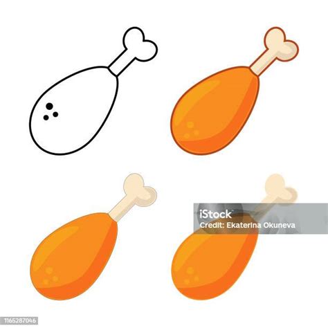 구운 닭고기의 아이콘 세트입니다 디자인 및 웹용 벡터 그림입니다 고기에 대한 스톡 벡터 아트 및 기타 이미지 고기 구이 굽기 Istock