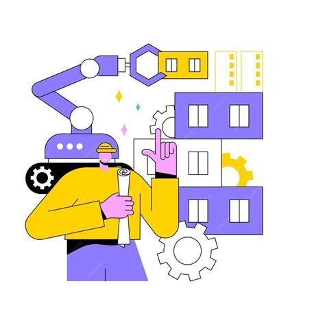 Premium Vector Robotics Construction Abstract Concept Vector Illustration