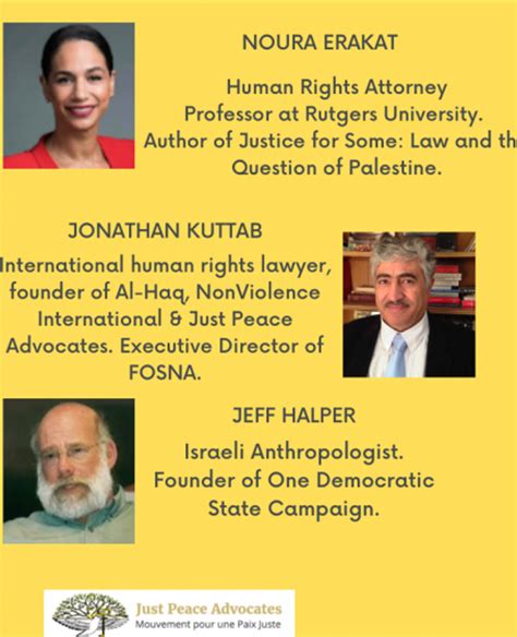 “beyond The Two State Solution” Erakat And Halper In Conversation With Kuttab Just Peace Advocates