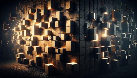 Premium Ai Image Blocks In An Endless Matrix