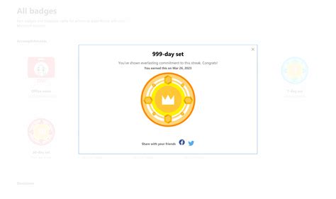 finally just got my 999 day streak badge today r microsoftrewards