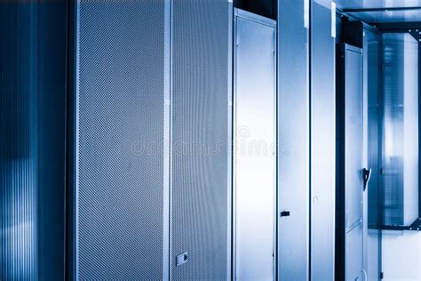 Data Storage Cabinets With Hard Drive Array Stock Image Image Of