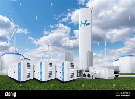 Hydrogen Factory With Energy Storage Concept Green Hydrogen Production