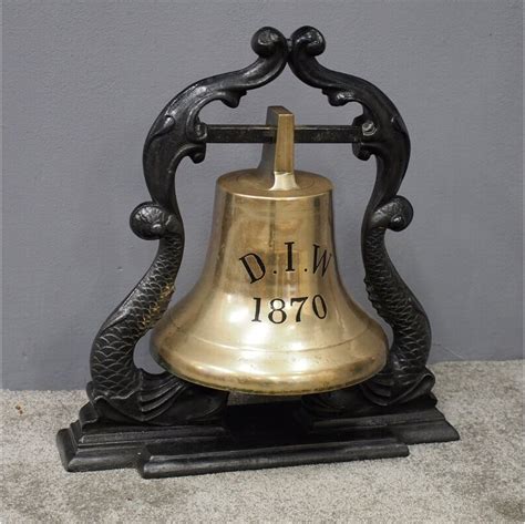 Antique Large Brass Bell On Stand Antiquescouk