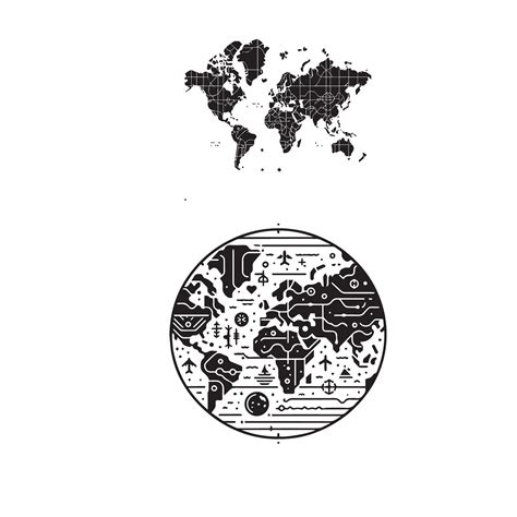 Silhouette Of World Map Vector Illustration 35870081 Vector Art At