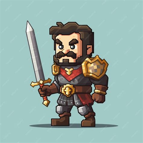 Анимация персонажа Pixel Art Knight Sprite для 2d игры Премиум Ai сгенерированное изображение